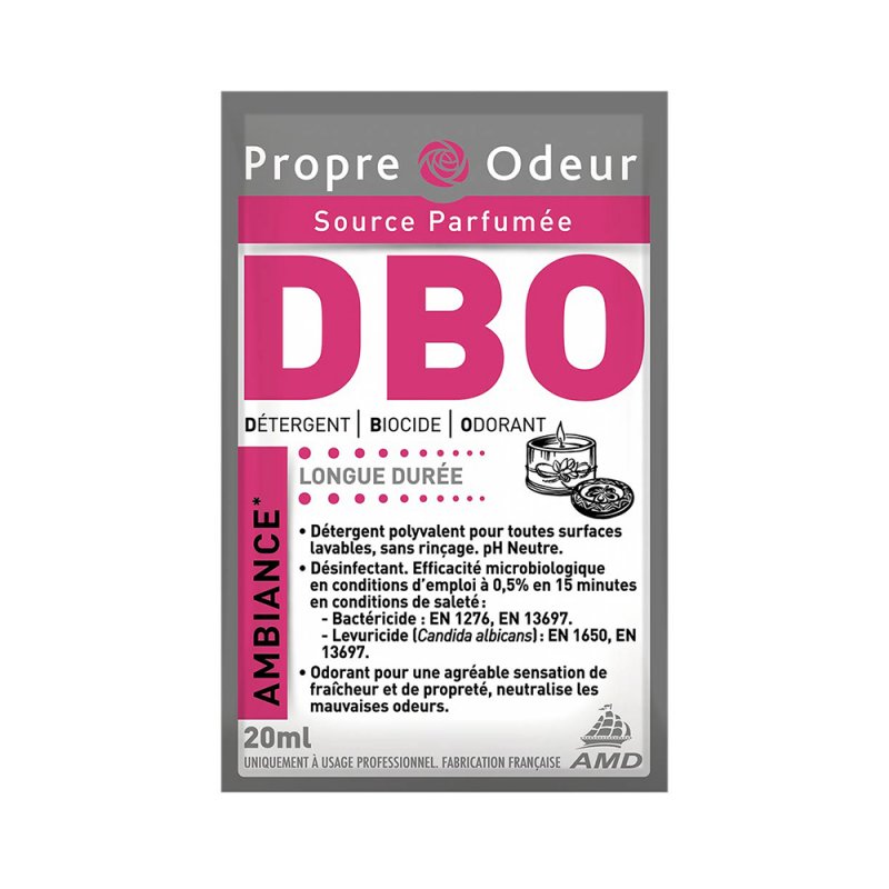 Détergent biocide odorant Sols et surfaces Senteur ambiance DBO PROPRE ODEUR - 250 doses de 20ML ...