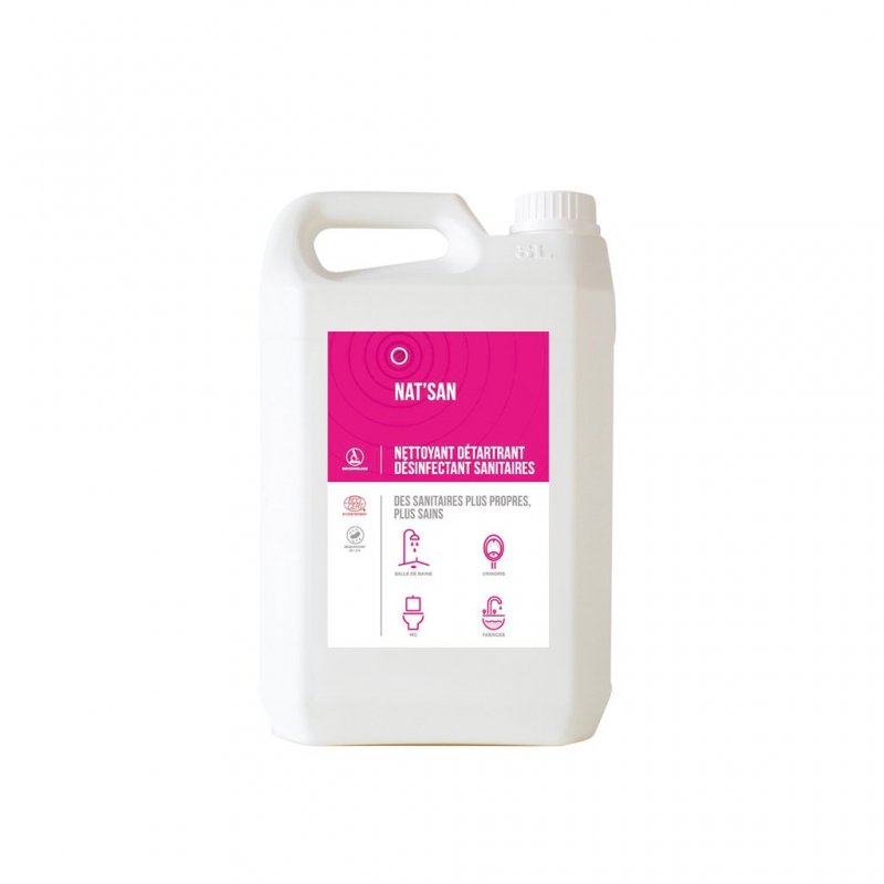 Nettoyant détartrant désinfectant sanitaire aux biosurfactants Ecocert NAT'SAN - Bidon 5L | BOS ...