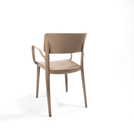 Chaise Wing - polypropylène empilable avec accoudoirs - beige sable