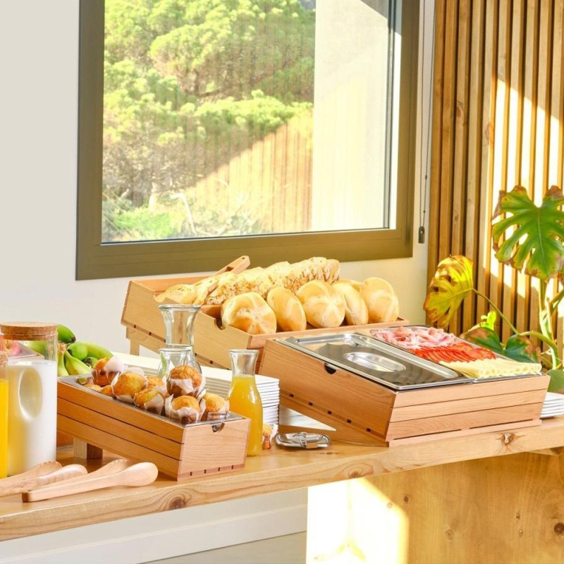 Caisse en bois de hêtre alimentaire GN1/1 - 54,5x34x10,1 cm