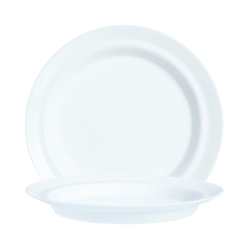 Assiette plate ø 23 cm - Autonomy - Verre trempé blanc | BOS-Equipement