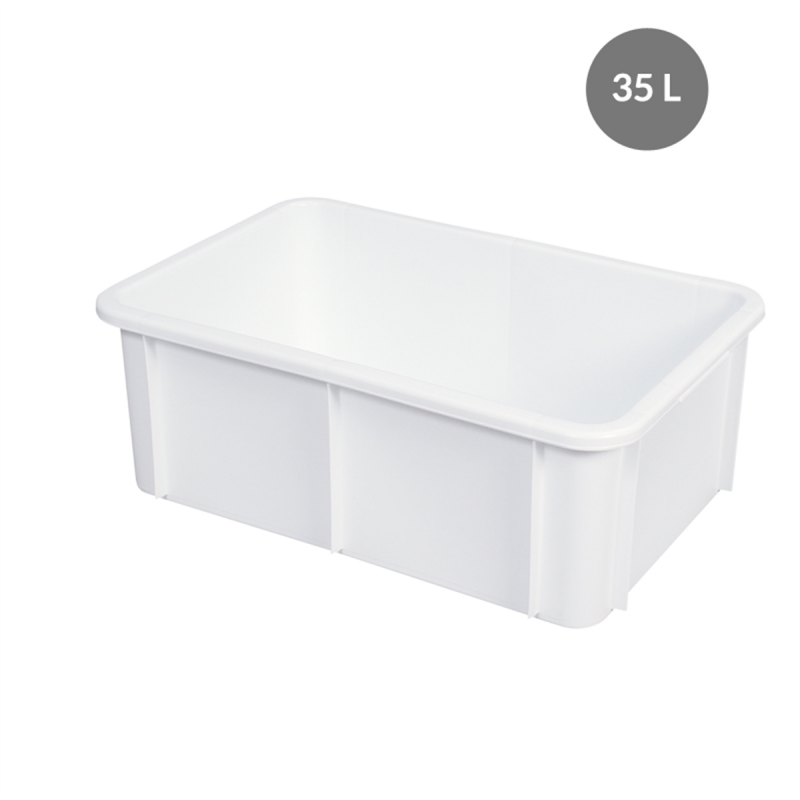 Bac plein alimentaire 35L - 600x400 mm Ht.217mm blanc | BOS-Equipement