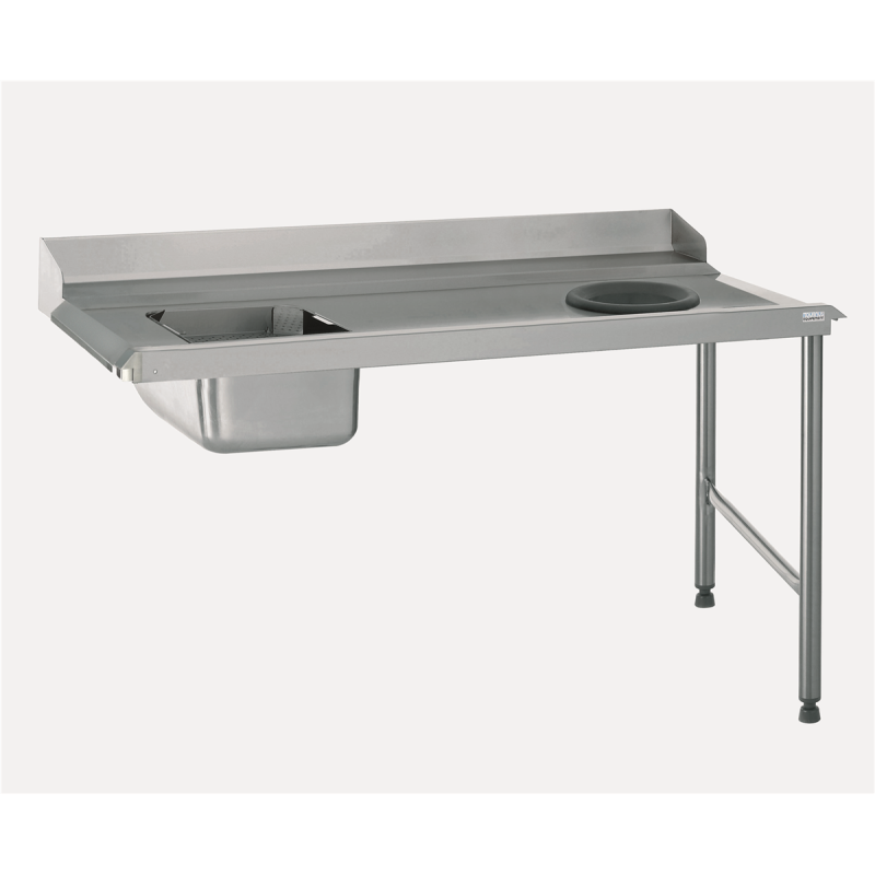 Table d'entrée - bac et TVD - raccordable à gauche - 1600x760x840 mm